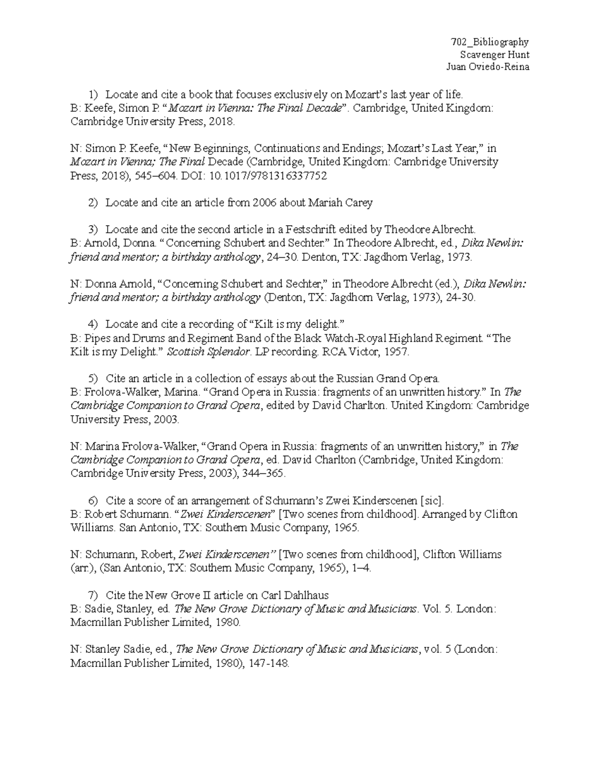MUS702 Assignment 0205 - 702_Bibliography Scavenger Hunt Juan Oviedo ...