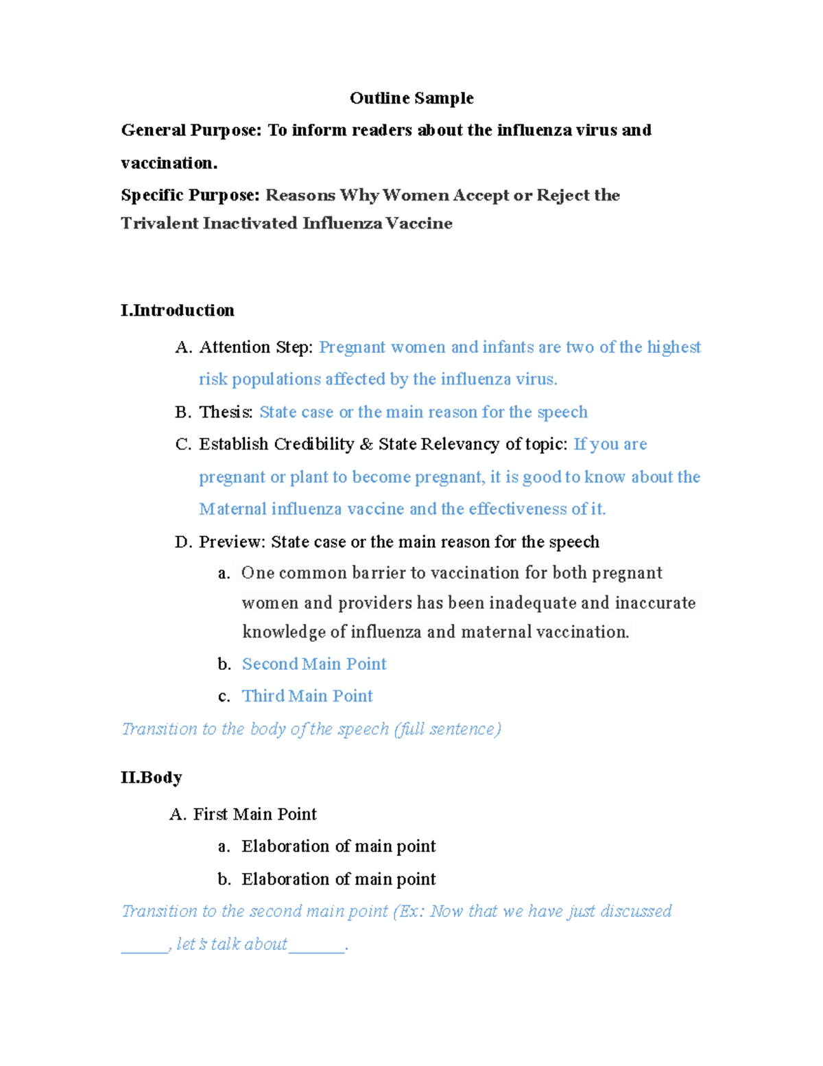 Outline seminar - Communication theory - Outline Sample General Purpose ...