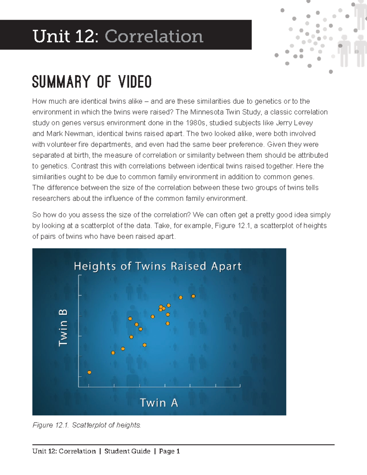 12 Lecture Notes For Stats Unit 12 Correlation Summary Of Video How Much Are Identical