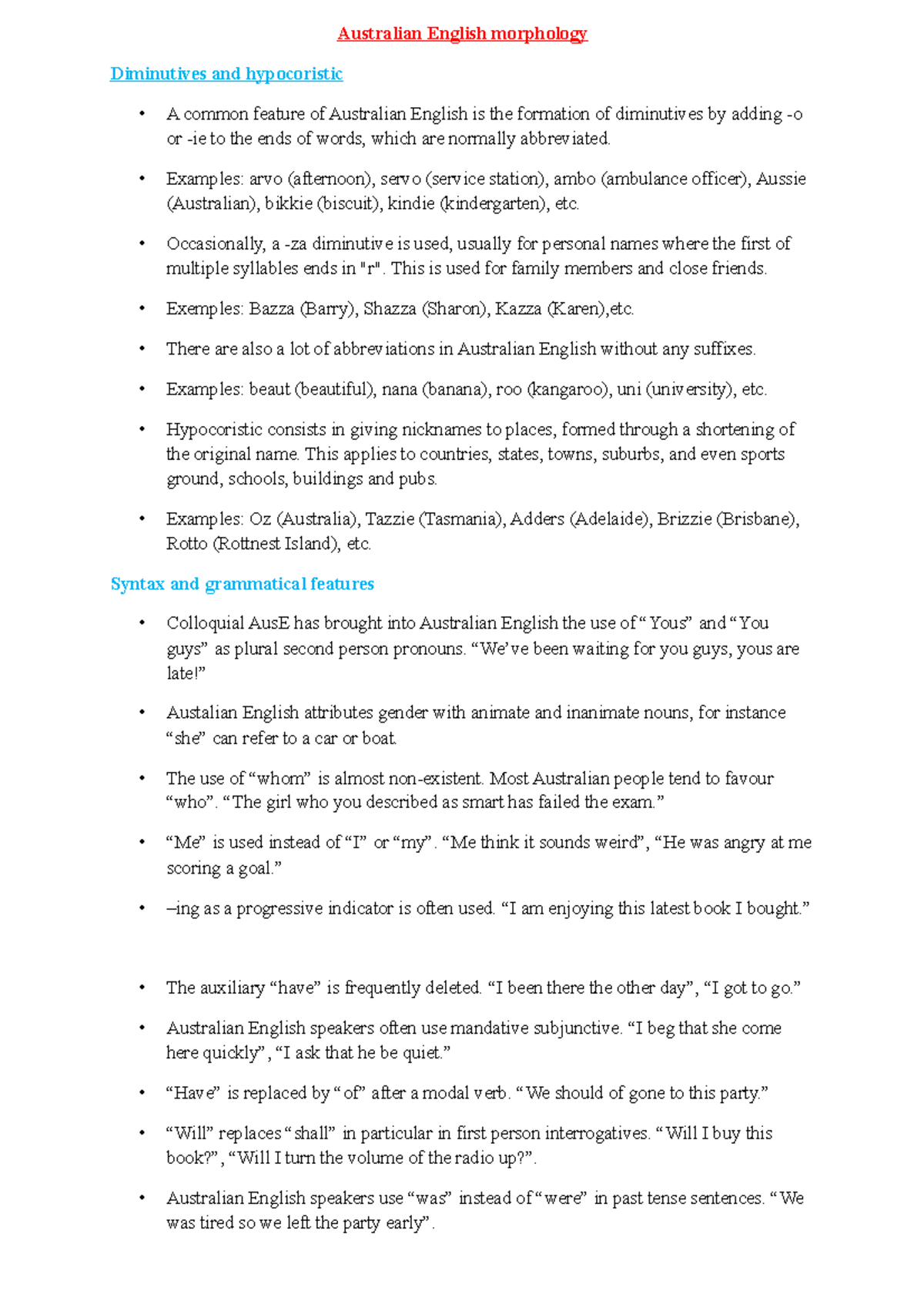 Australian English - Phonologie - Australian English morphology ...