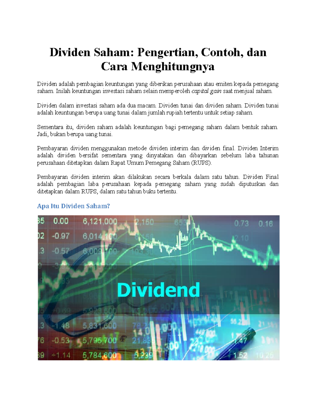 Dividen Saham - Inilah keuntungan investasi saham selain memperoleh ...
