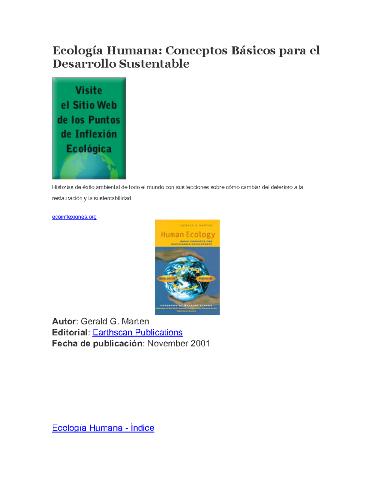 Ecología Humana Capitulo 11 - Ecología Humana: Conceptos Básicos para el Desarrollo Sustentable ...