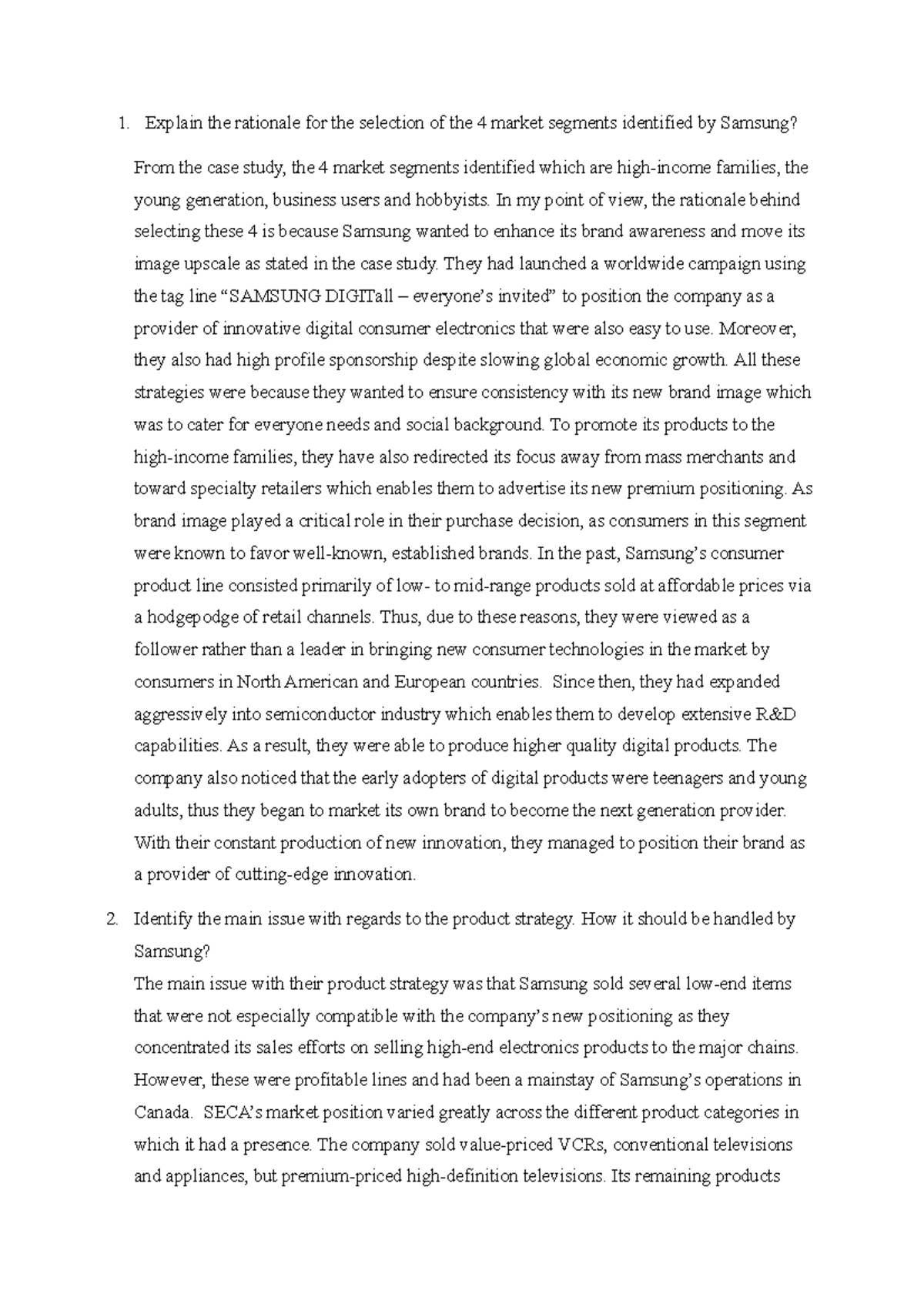 Case study of research - Explain the rationale for the selection of the ...