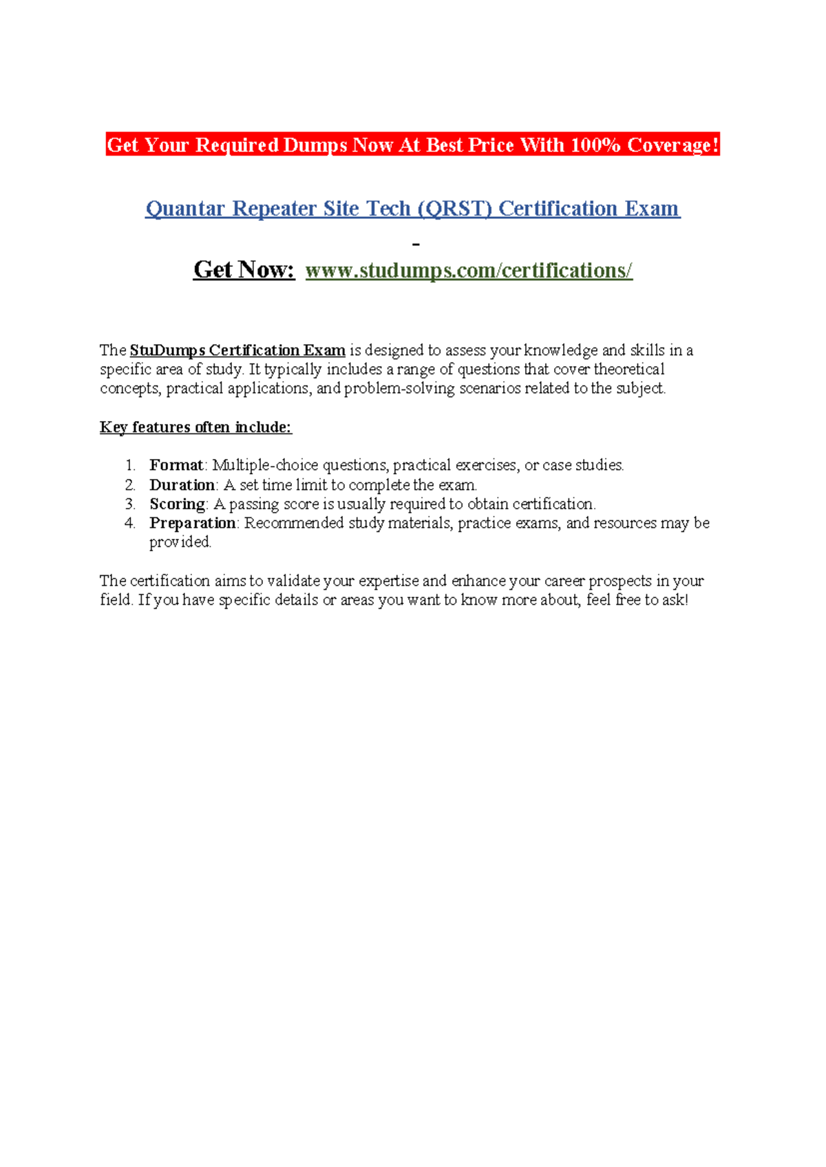 Quantar Repeater Site Tech (QRST) Certification Exam - Get Your ...