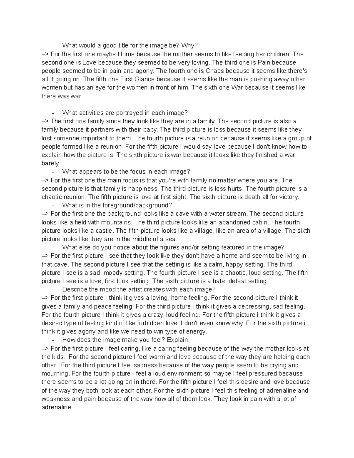 Virtual Gallery Walk Questions - What would a good title for the image ...