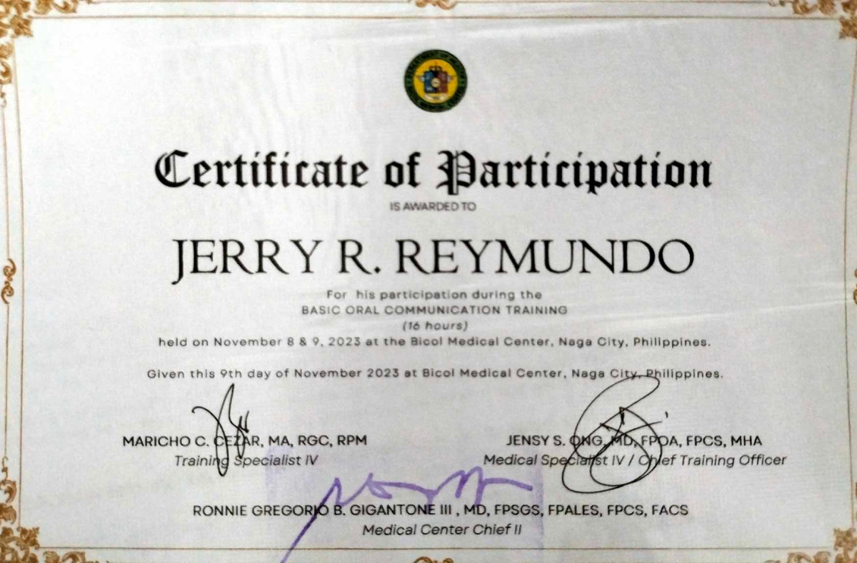 Training 13 - na na na na na - Certificate of Participation IS AWARDED ...