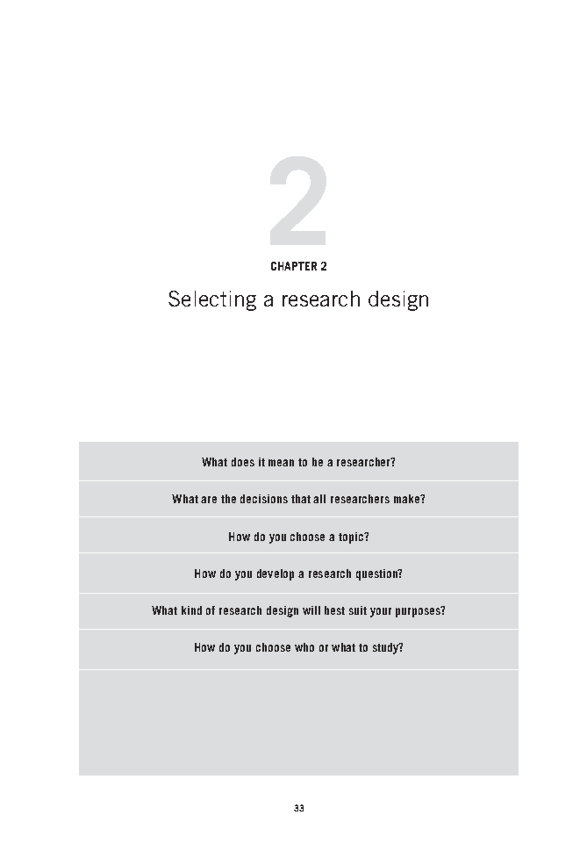 Selecting a Research Design - 2 ChAPtER 2 Selecting a research design ...