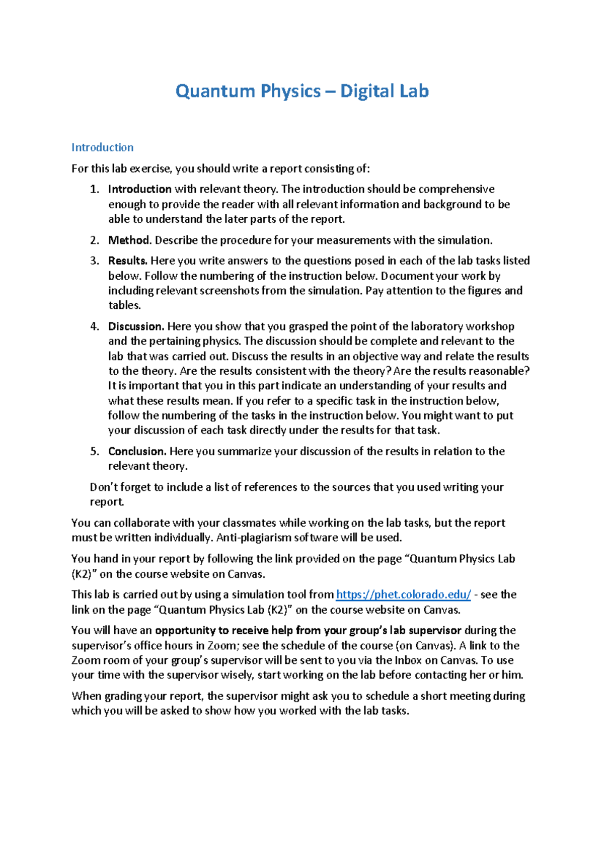 K2-Quantum Physics Lab vt20 - Quantum Physics – Digital Lab ...