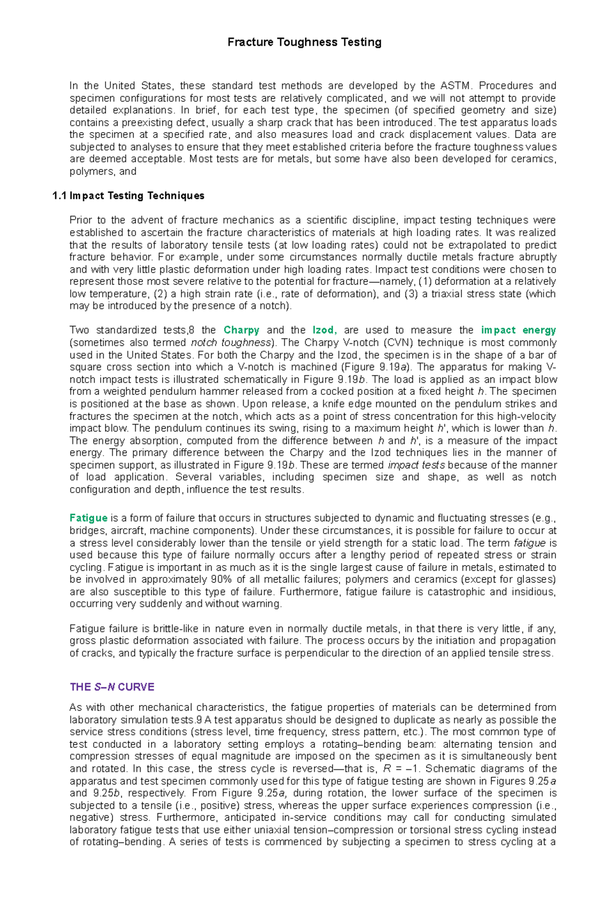Fracture Toughness Testing - Procedures and specimen configurations for ...