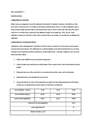 BTEC Level 3 Applied Science Unit 2- Practical Scientific Procedures ...
