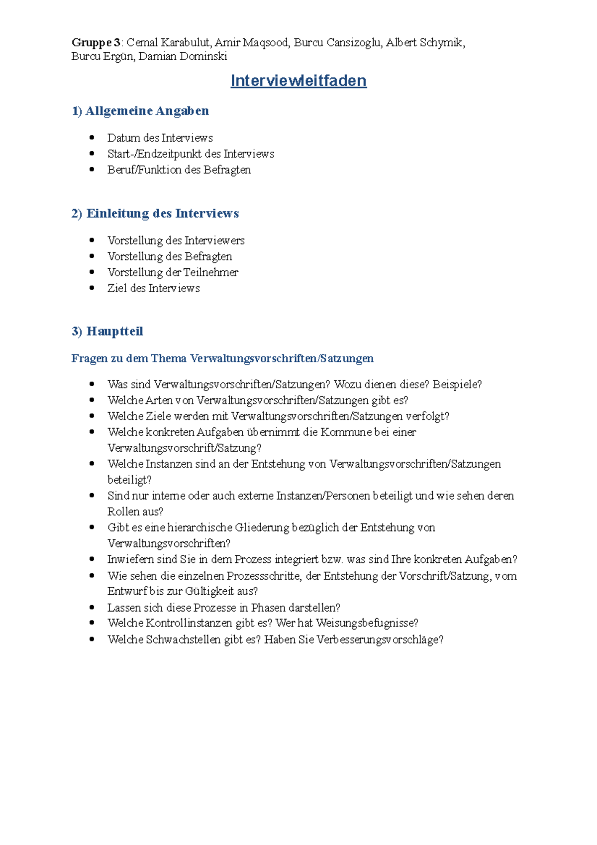 Interviewleitfaden- Final - Gruppe 3 : Cemal Karabulut, Amir Maqsood ...