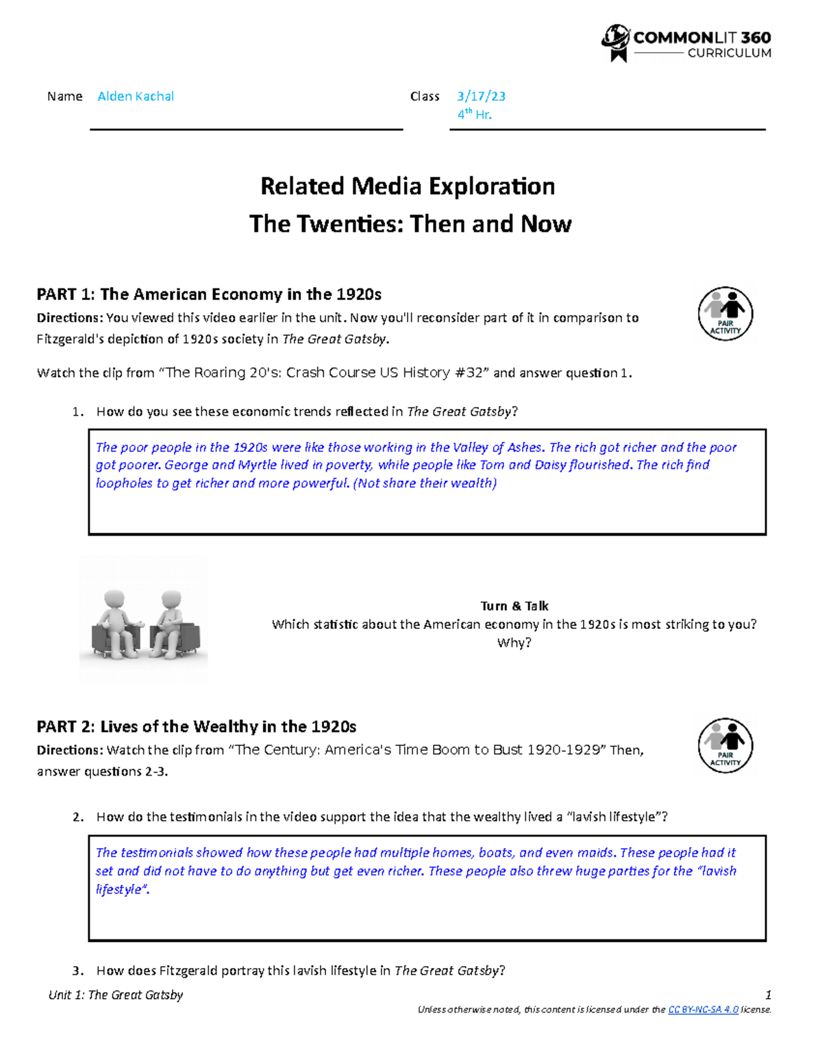 The Twenties and Now Media Exploration - Name Alden Kachal Class 3/17 ...