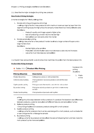 Chapter 11 Pricing Strategies Additional Considerations - New product ...