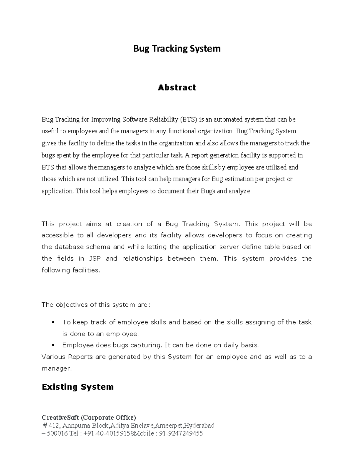 359925769 Bug Tracking System Abstract - Bug Tracking System Abstract Bug Tracking for Improving ...