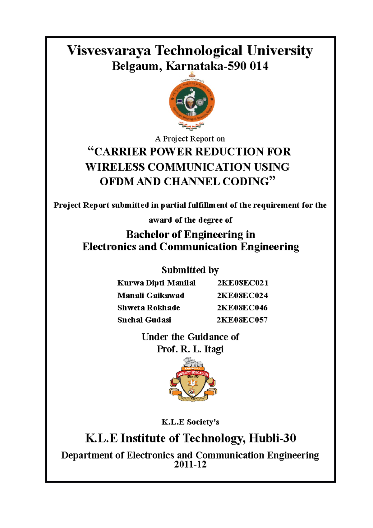 Vtu project report first 3 pages - Visvesvaraya Technological ...