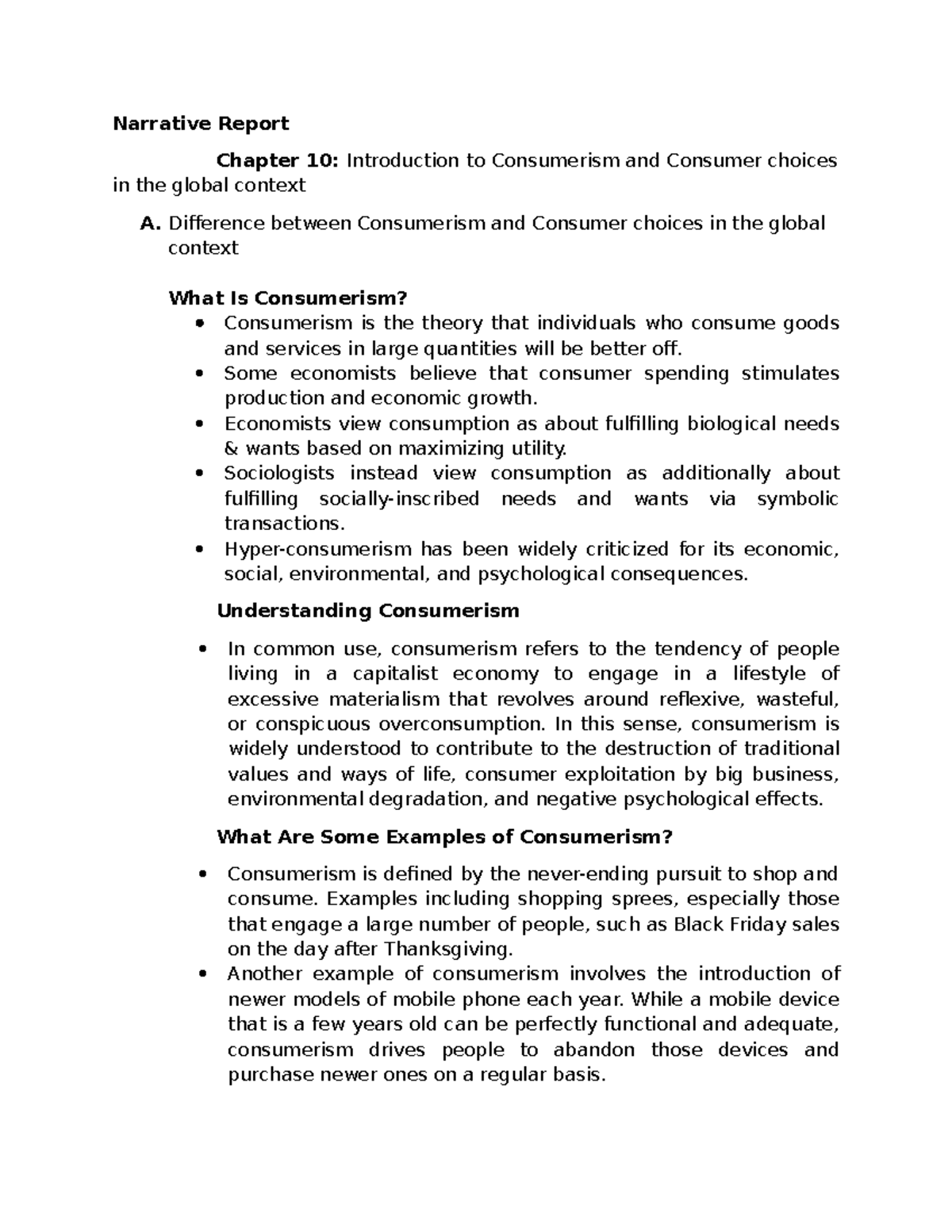 A - Summary Bsed Filipino - Narrative Report Chapter 10: Introduction ...