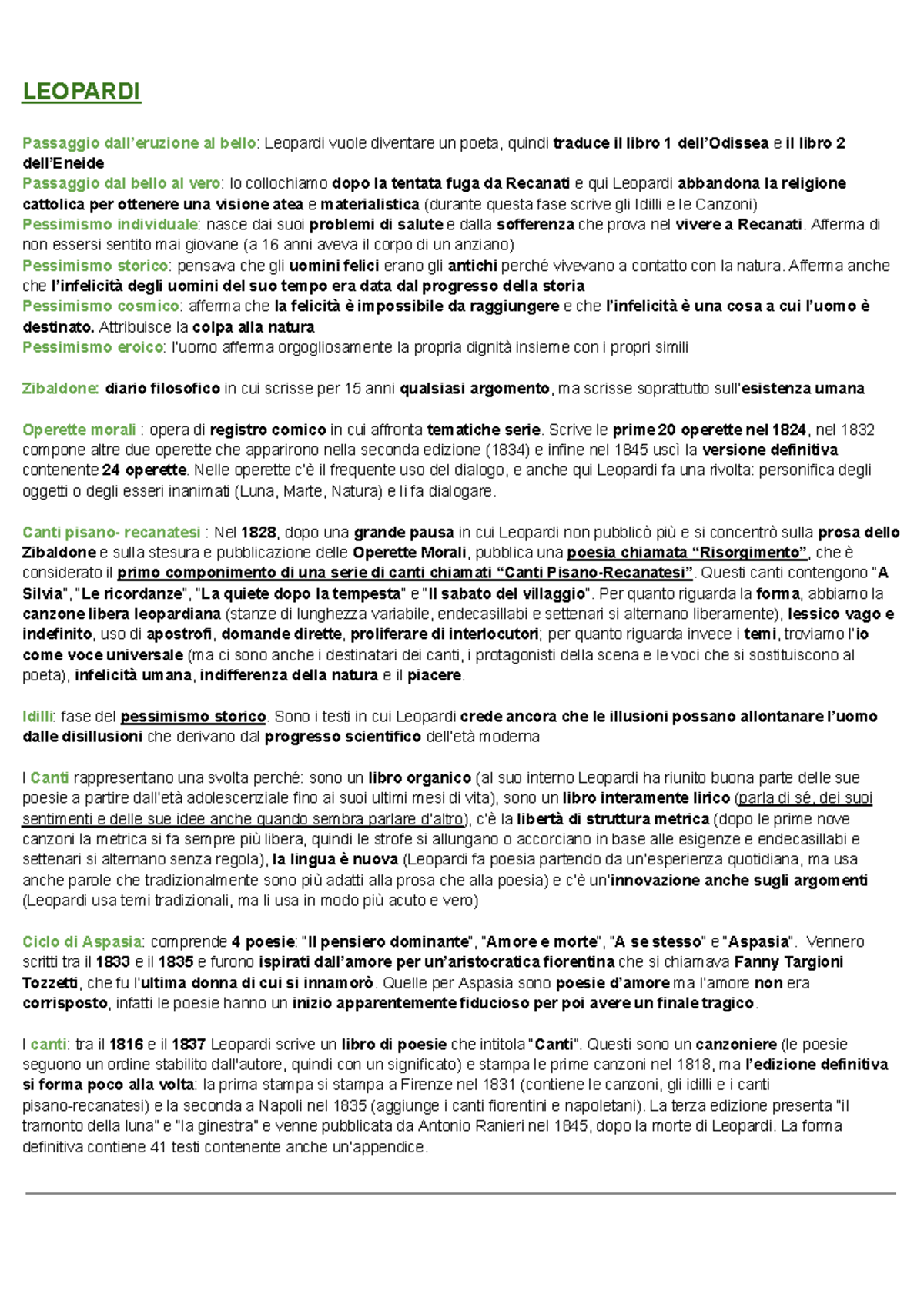 Leopardi,Verga, Pascoli, D’Annunzio, Pirandello - LEOPARDI Passaggio dall’eruzione al bello ...