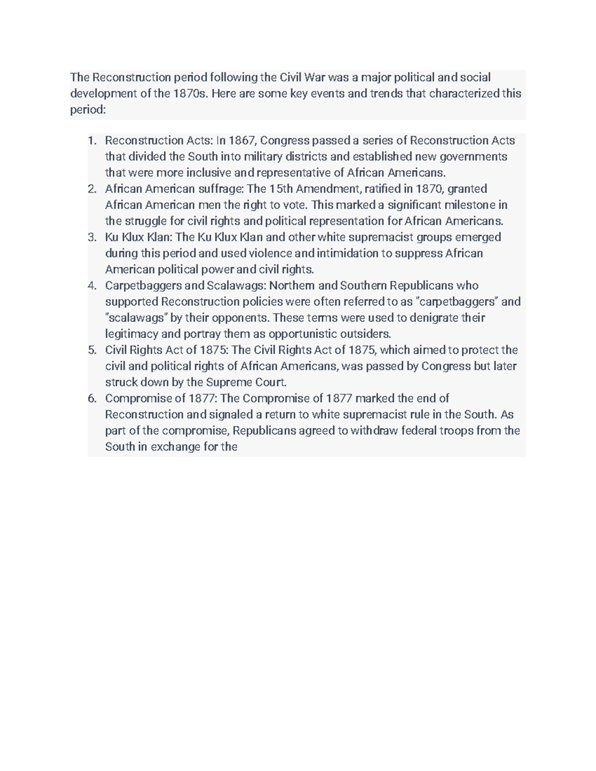 Reconstruction Era - The Reconstruction period following the Civil War ...