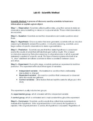 Lab Practical 1 Study Guide - BIOLOGY 101 PRACTICAL #1 REVIEW SHEET Lab ...