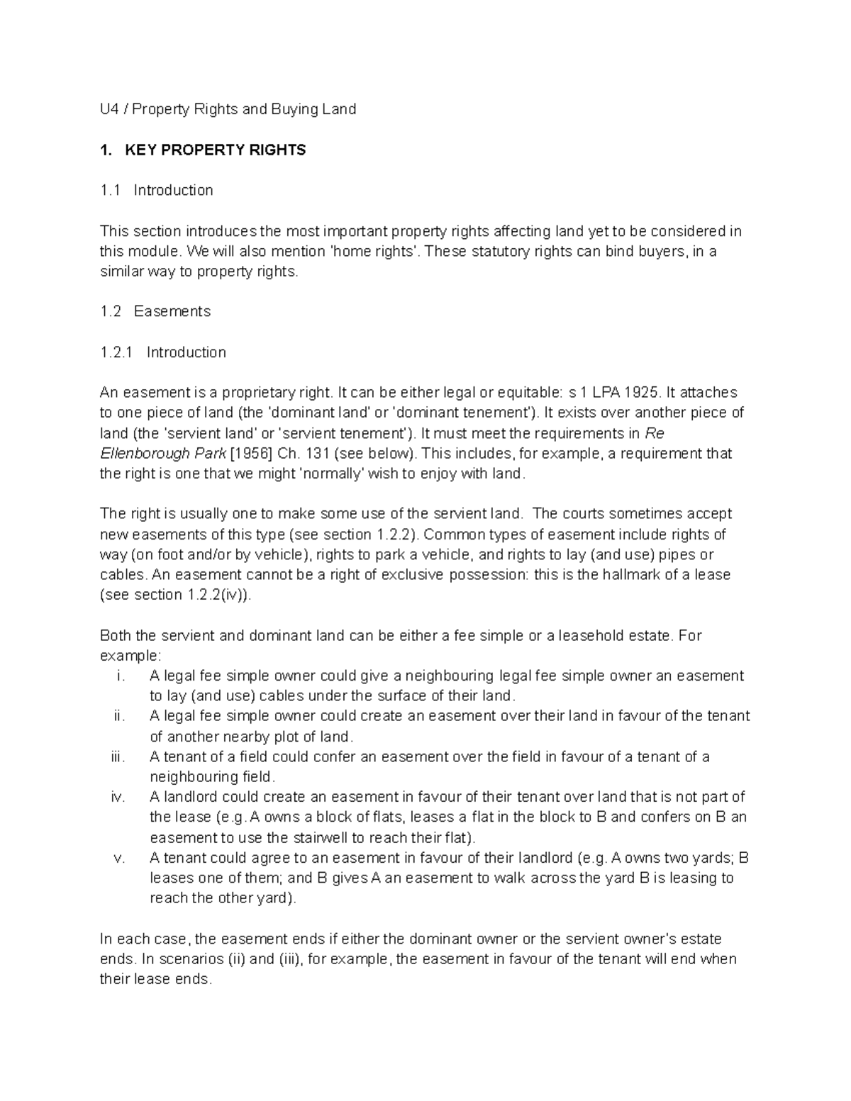 U4 Property Rights and Buying Land - KEY PROPERTY RIGHTS 1 Introduction ...
