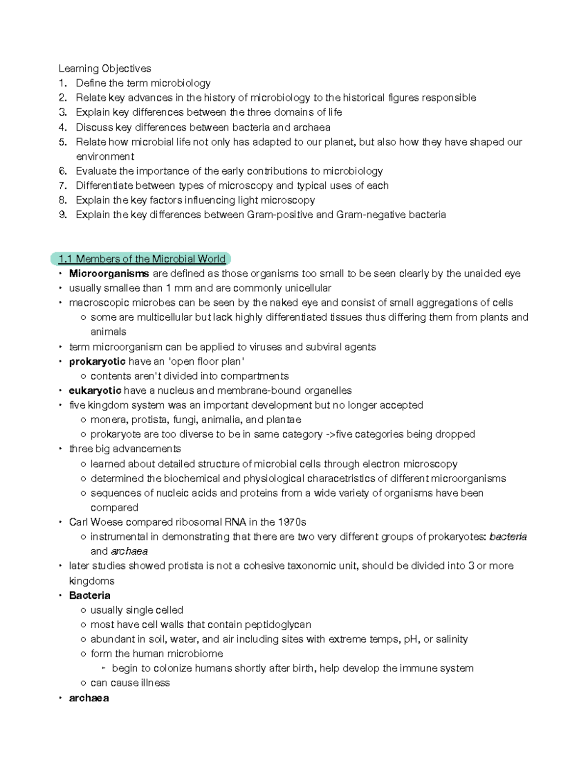 Module 1 Textbook Notes - Learning Objectives Define the term ...