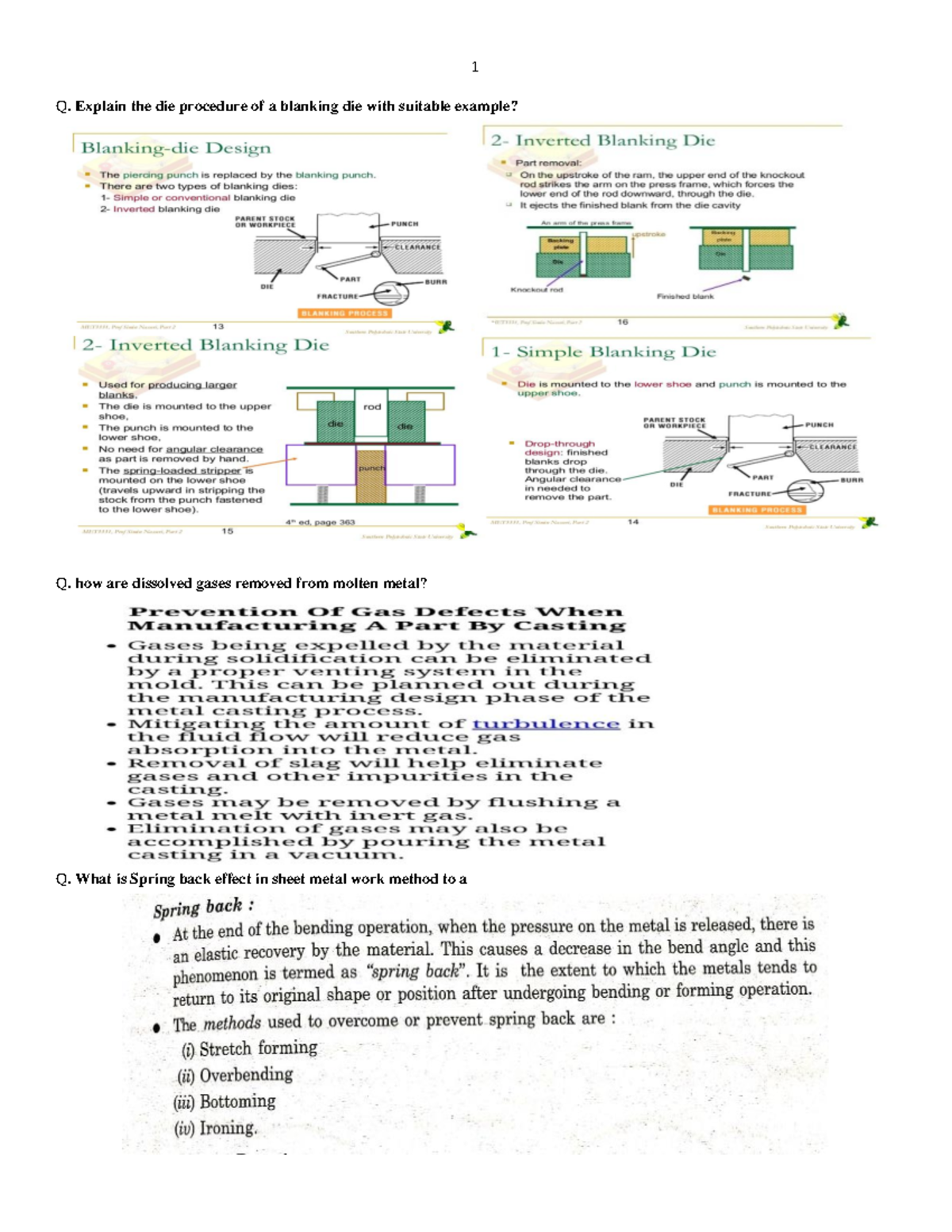 Pdfcoffee - tool design - Q. Explain the die procedure of a blanking die with suitable example ...
