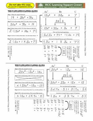 Factoring by Grouping and Box Method - The Box Method for Factoring a ...