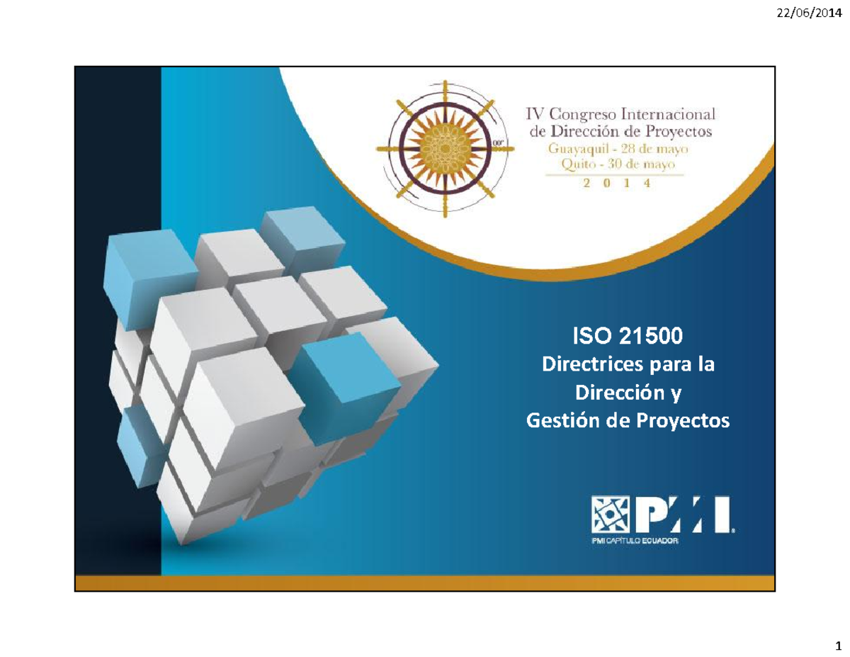 Documento DE Apoyo 1 - ISO 21500 PMI - ISO 21500 Directrices para la ...