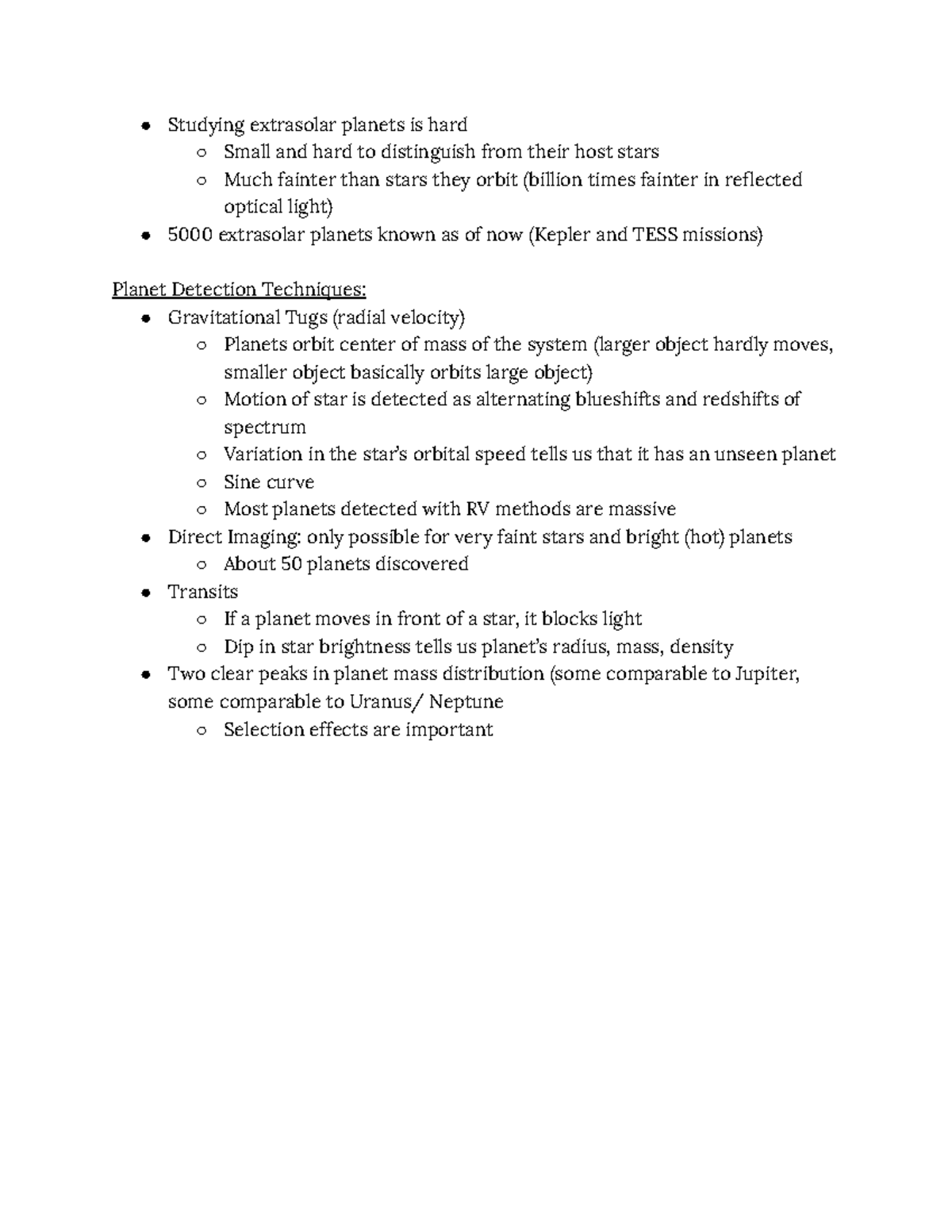Extrasolar Planets - Studying extrasolar planets is hard Small and hard ...