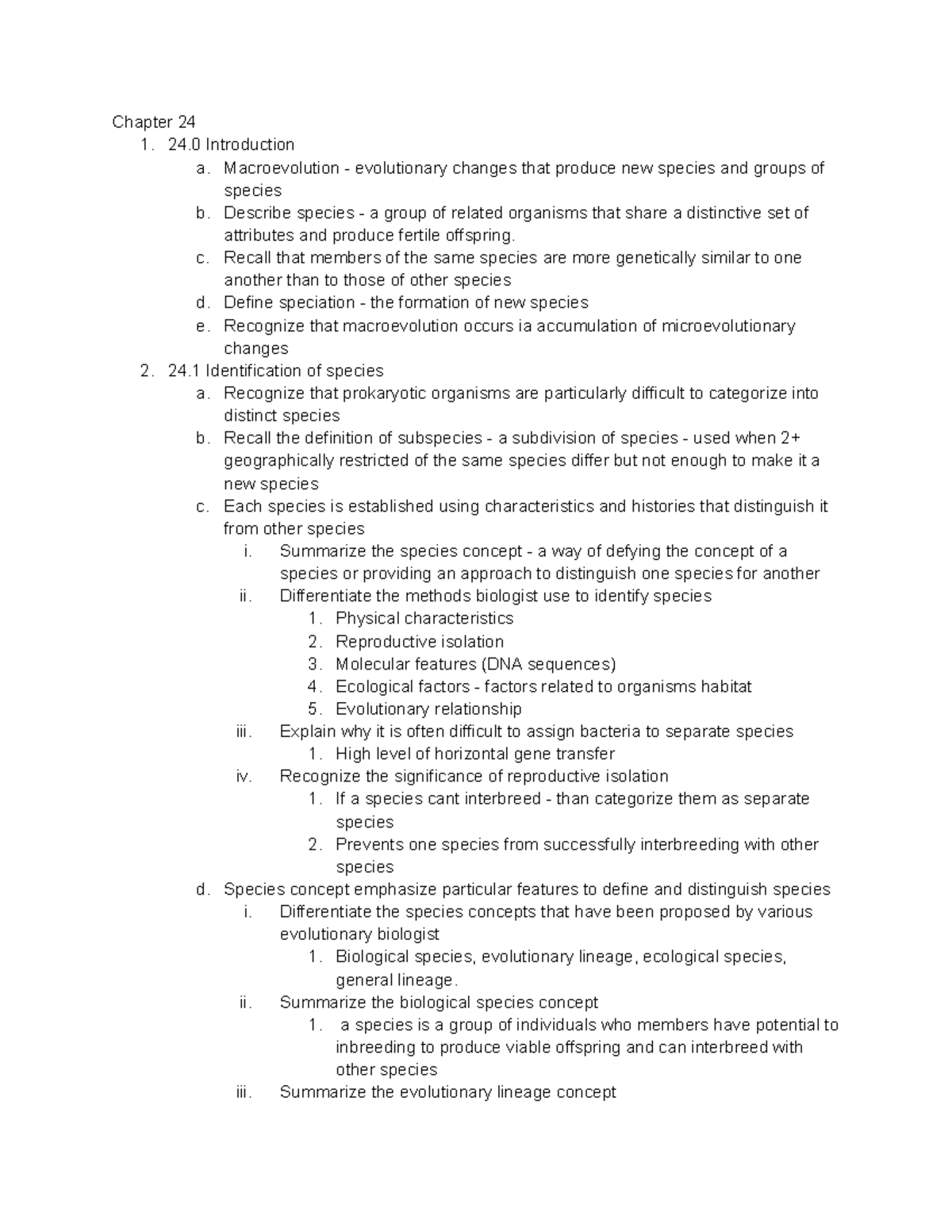 Bio-chapter 24 - lecture notes for chapter 24- polle - Chapter 24 1. 24 ...