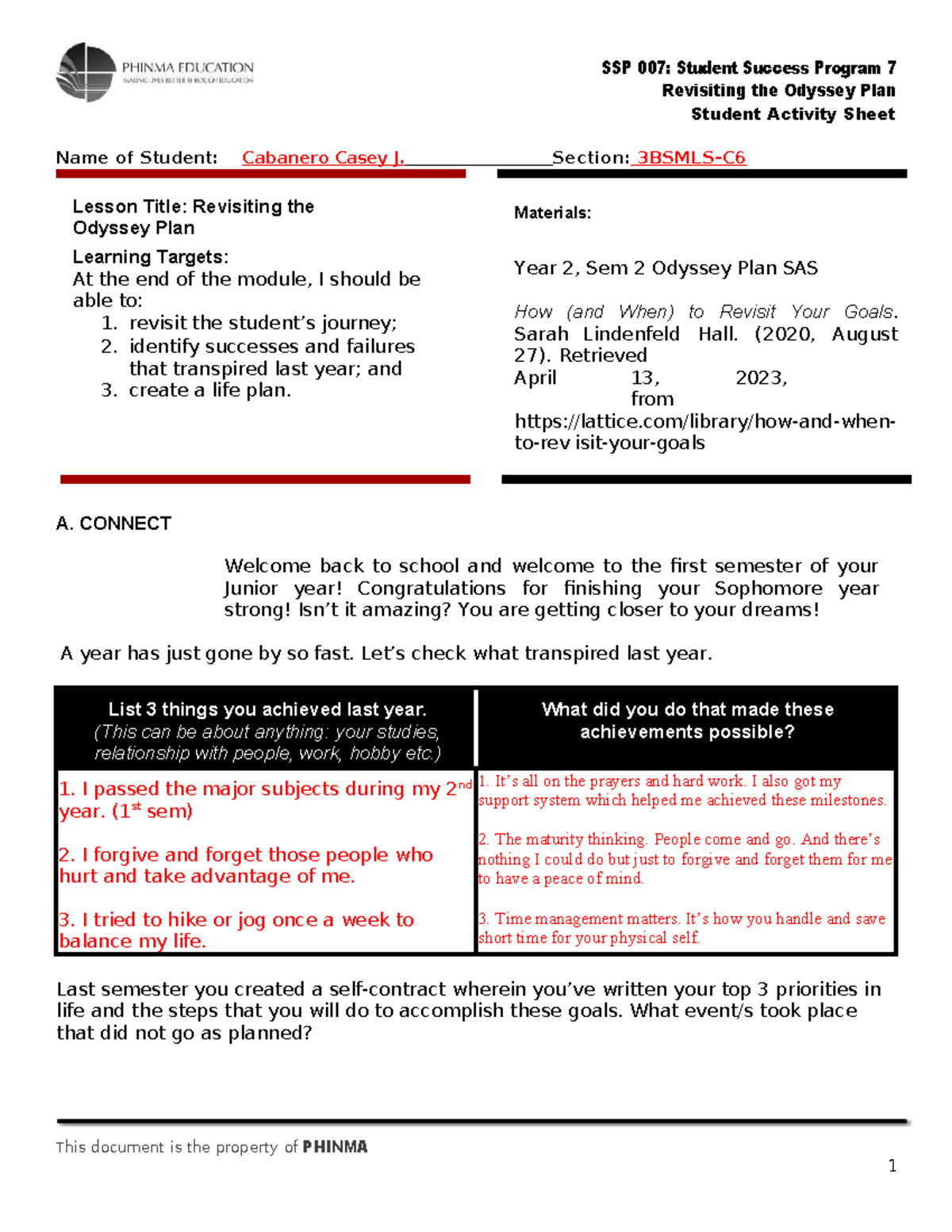 1) SSP 007 Odyssey PLAN (SAS) - Revisiting the Odyssey Plan Student ...