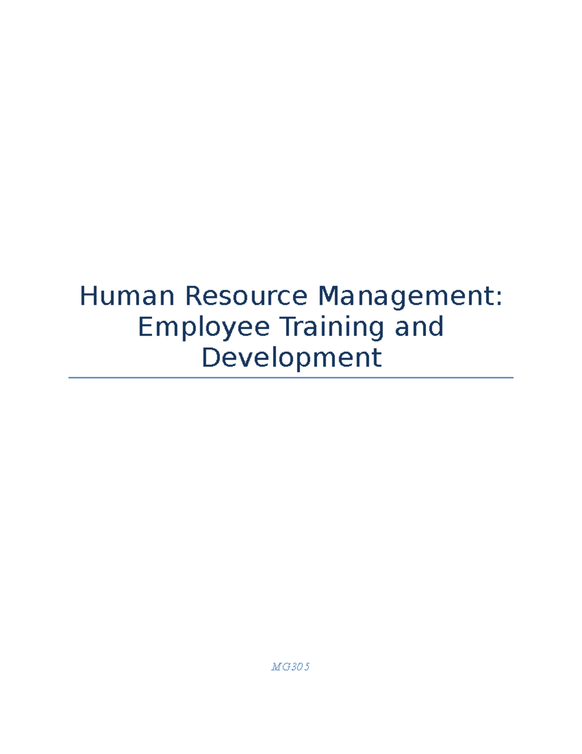 Human Resource Management - Final Paper - Human Resource Management ...