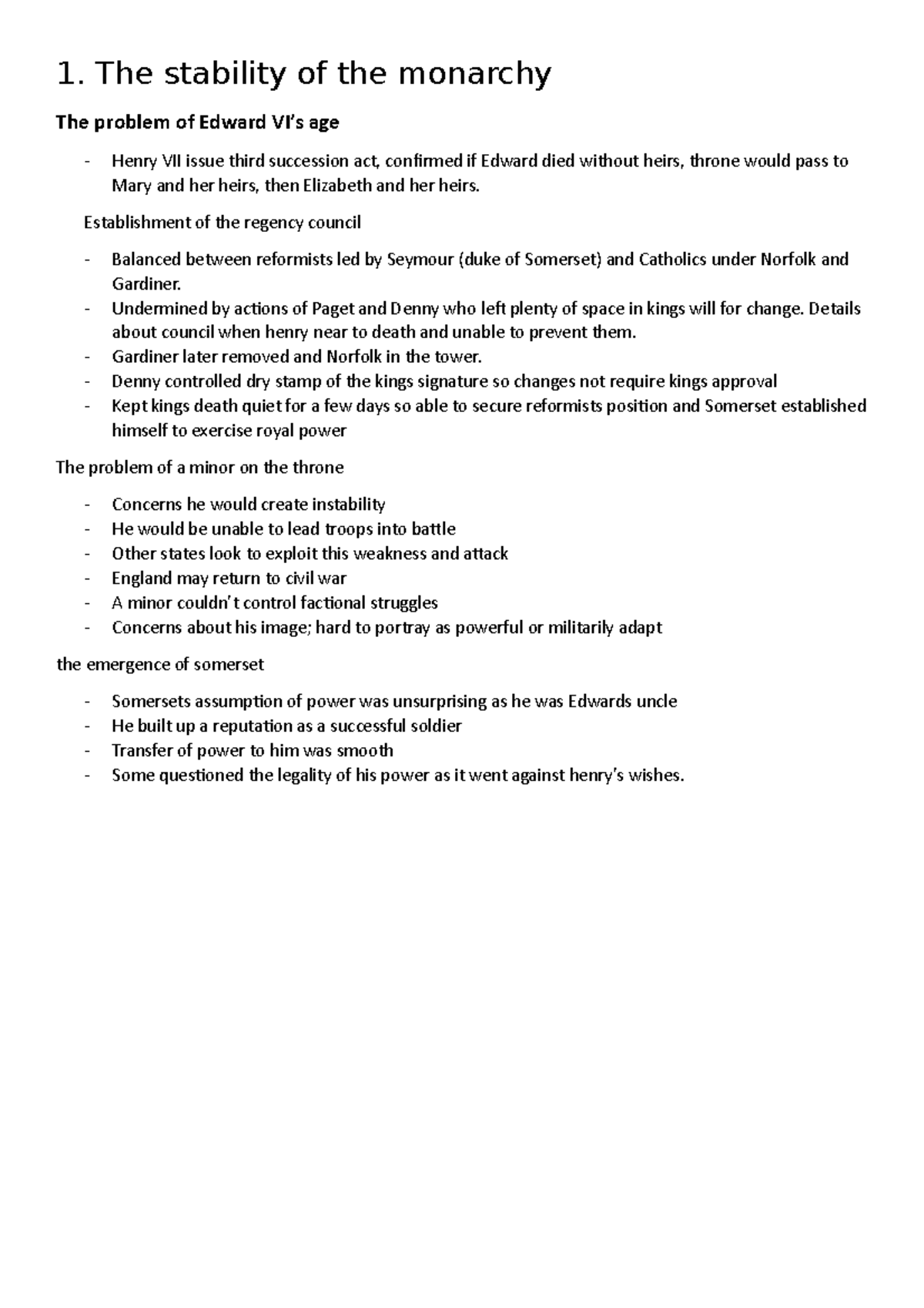 Tudors revision 1 - The problem of Edward VI’s age Henry VII issue ...