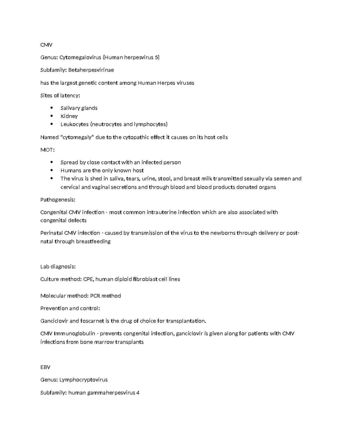 MYCV report - CMV Genus: Cytomegalovirus (Human herpesvirus 5) Subfamily: Betaherpesvirinae has ...