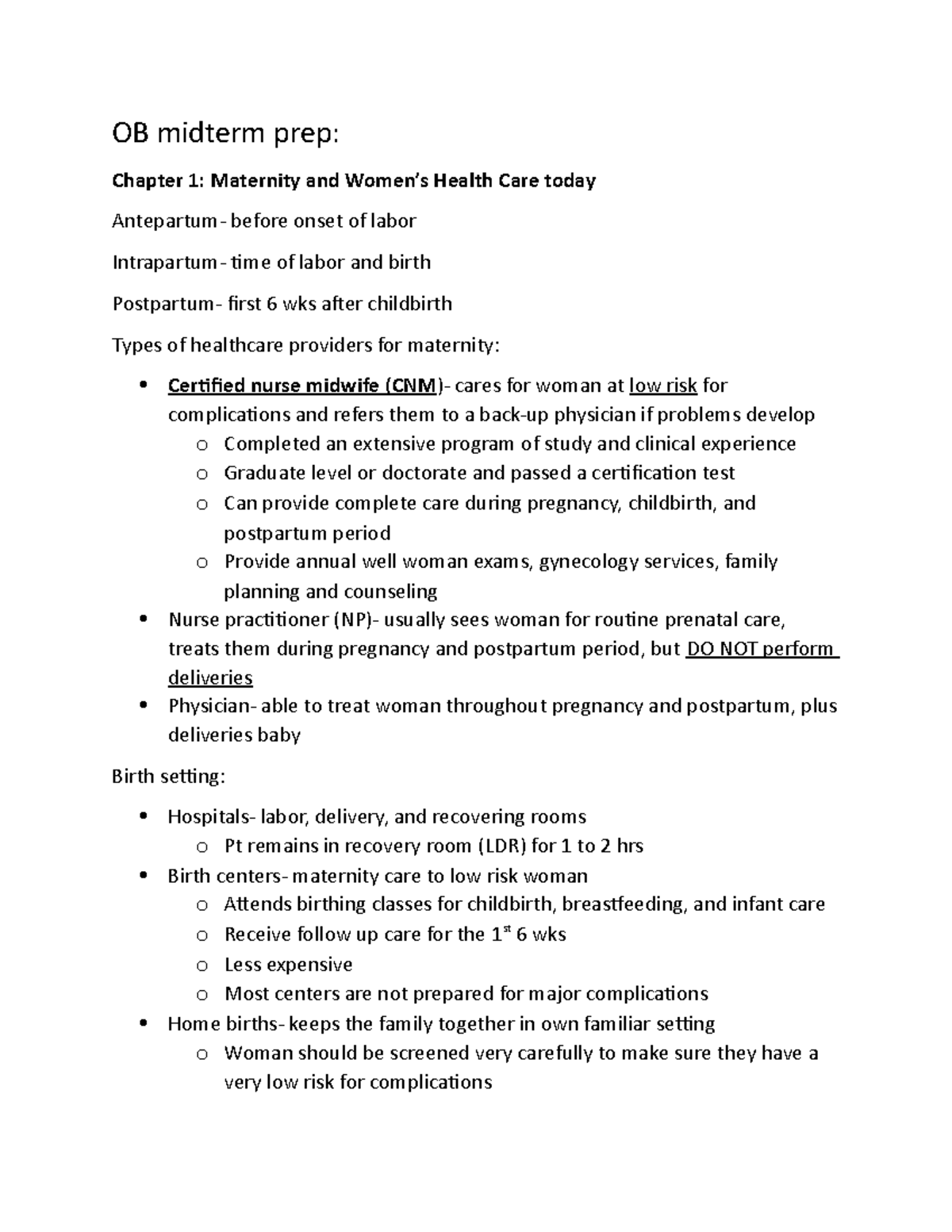 OB mid term prep - lecture notes - OB midterm prep: Chapter 1 ...