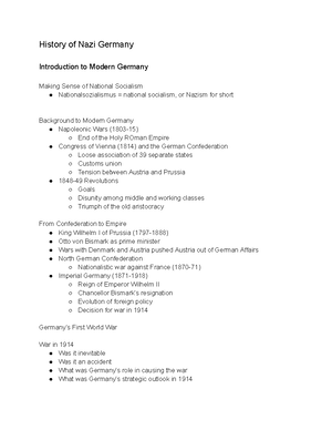 2147A Nazi Germany Notes - History 2147A Dr. Iarocci 2147: Nazi Germany ...