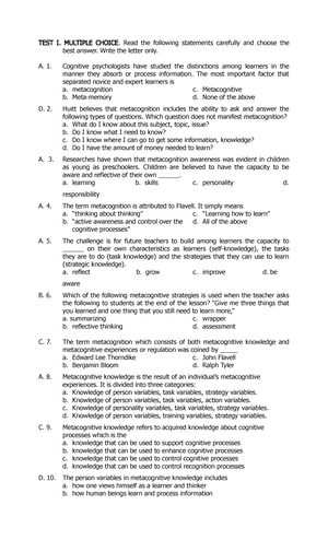 ( FLCT Module 1-10) - Facilitating Learner Centered-Teaching - PangSU - Studocu