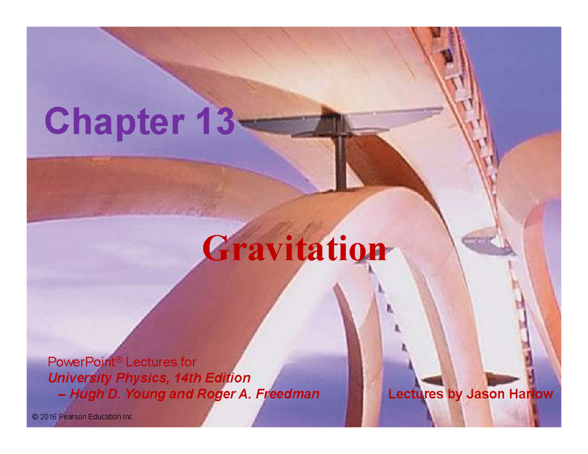 Gravitation Notes - Chapter 13 Gravitation PowerPoint® Lectures for ...