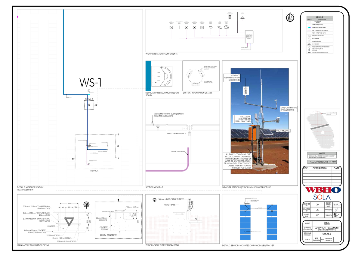 52.6 - Equipment layout (WS-1) - WS- WS- WEATHER STATION 1 POA SENSOR ...