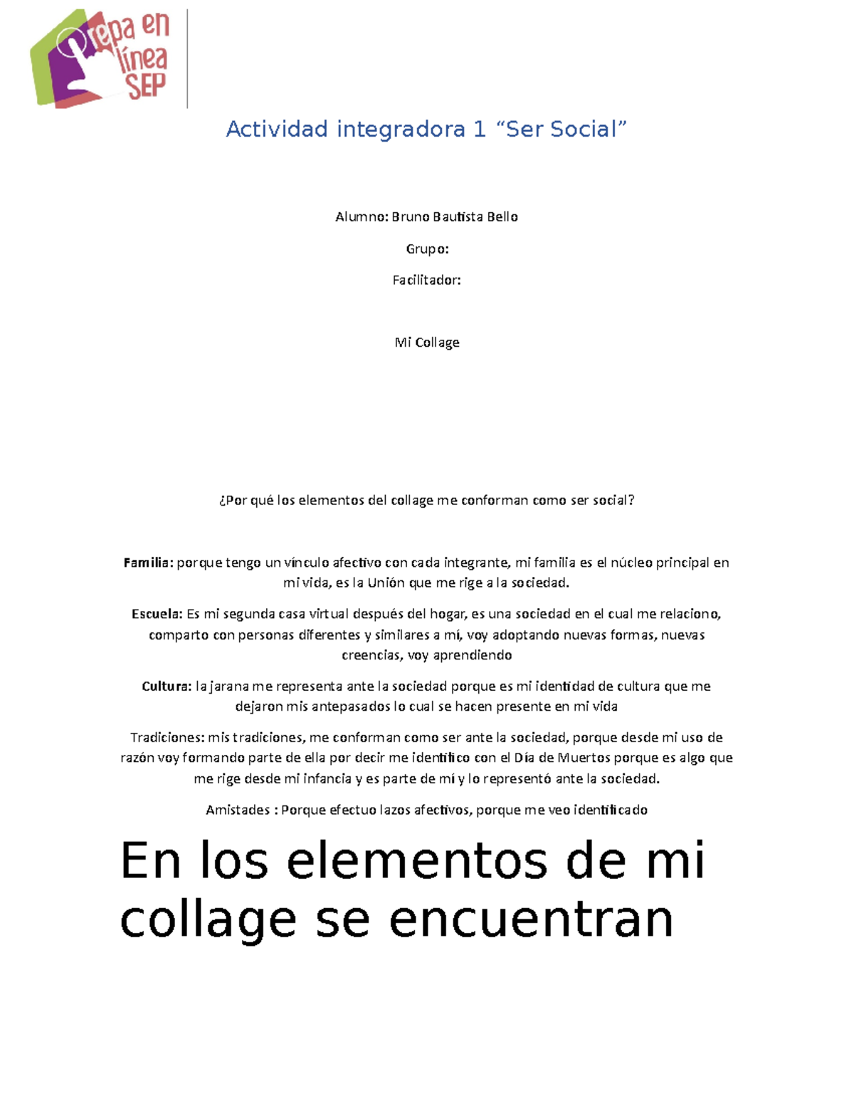 Actividad integradora 1 - Escuela:comparto con personas diferentes y ...