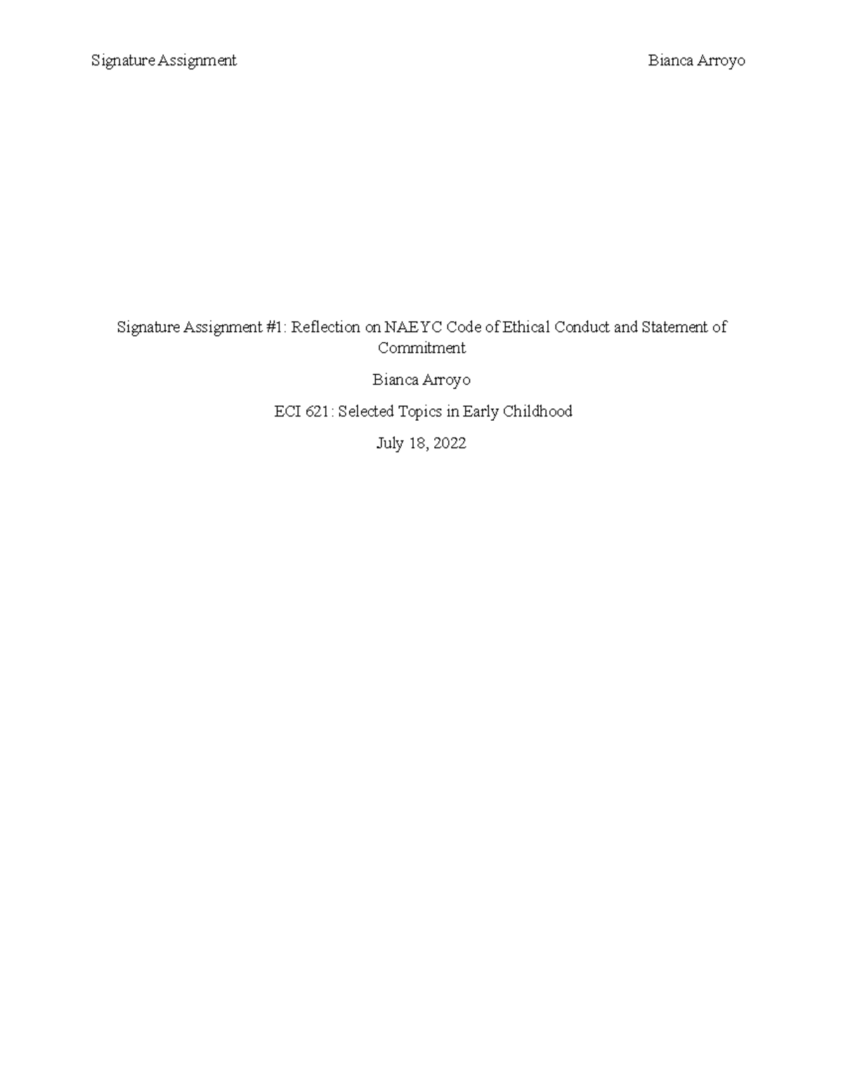 Arroyo Signature Assignmet 1 ECI621 - Signature Assignment #1 ...