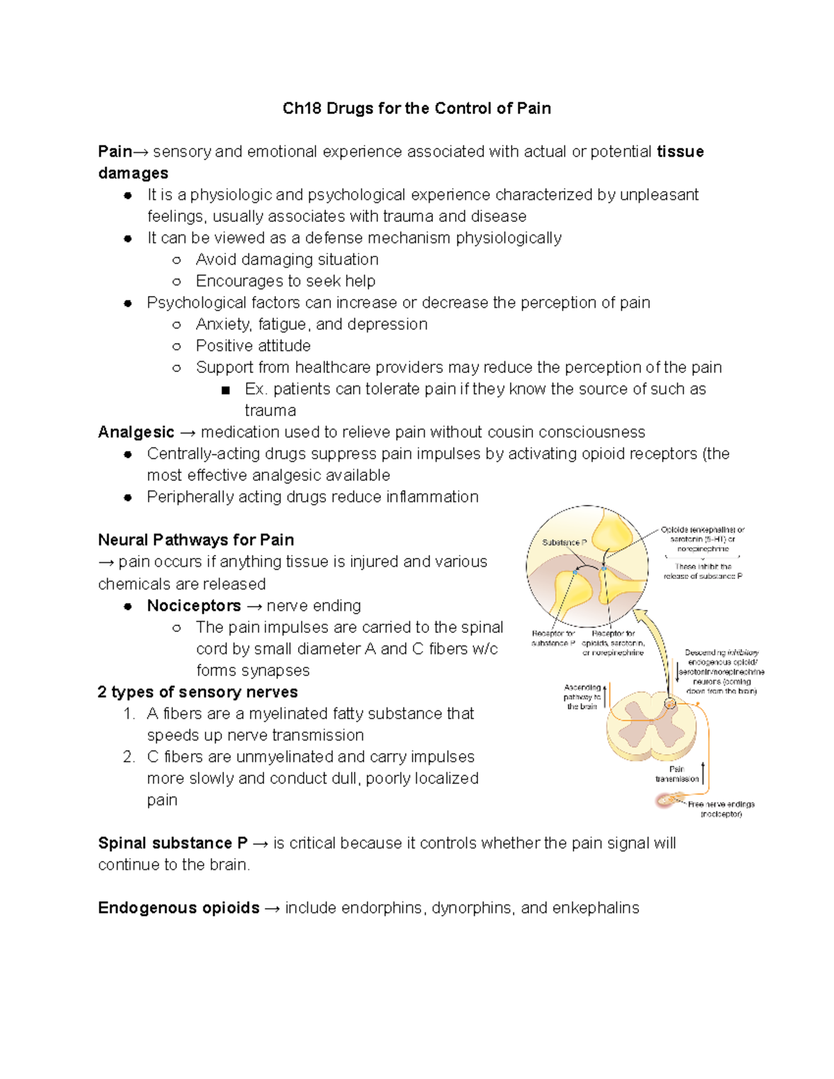 CH18 Drug for the Control Pain1 - Ch18 Drugs for the Control of Pain ...