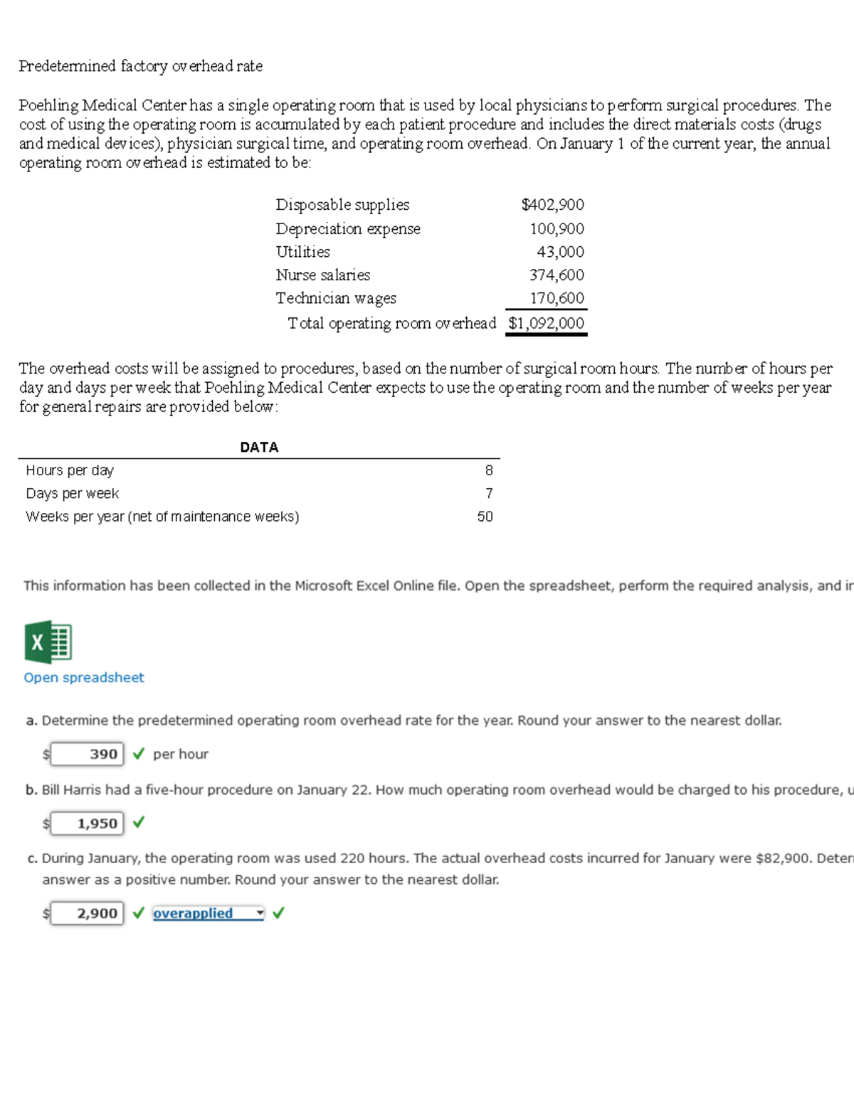 Problem Set Module 2 - 5 - Predetermined factory overhead rate Poehling ...
