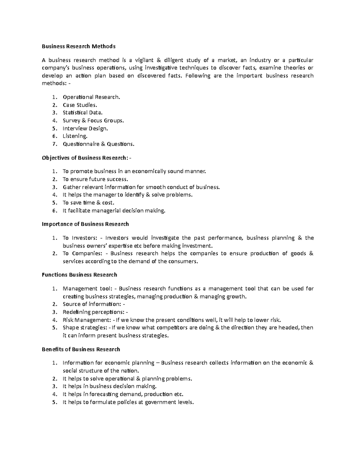 Business Research Methods-Objectives of Business Research-Importance of ...