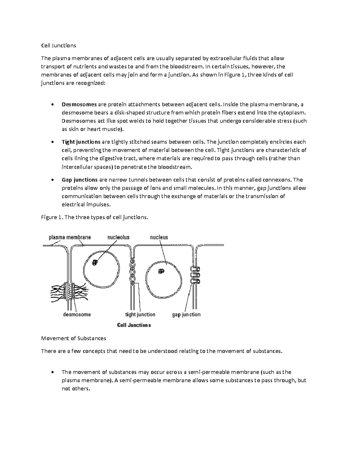 Cell Junctions - Notes - Cell Junctions The plasma membranes of ...