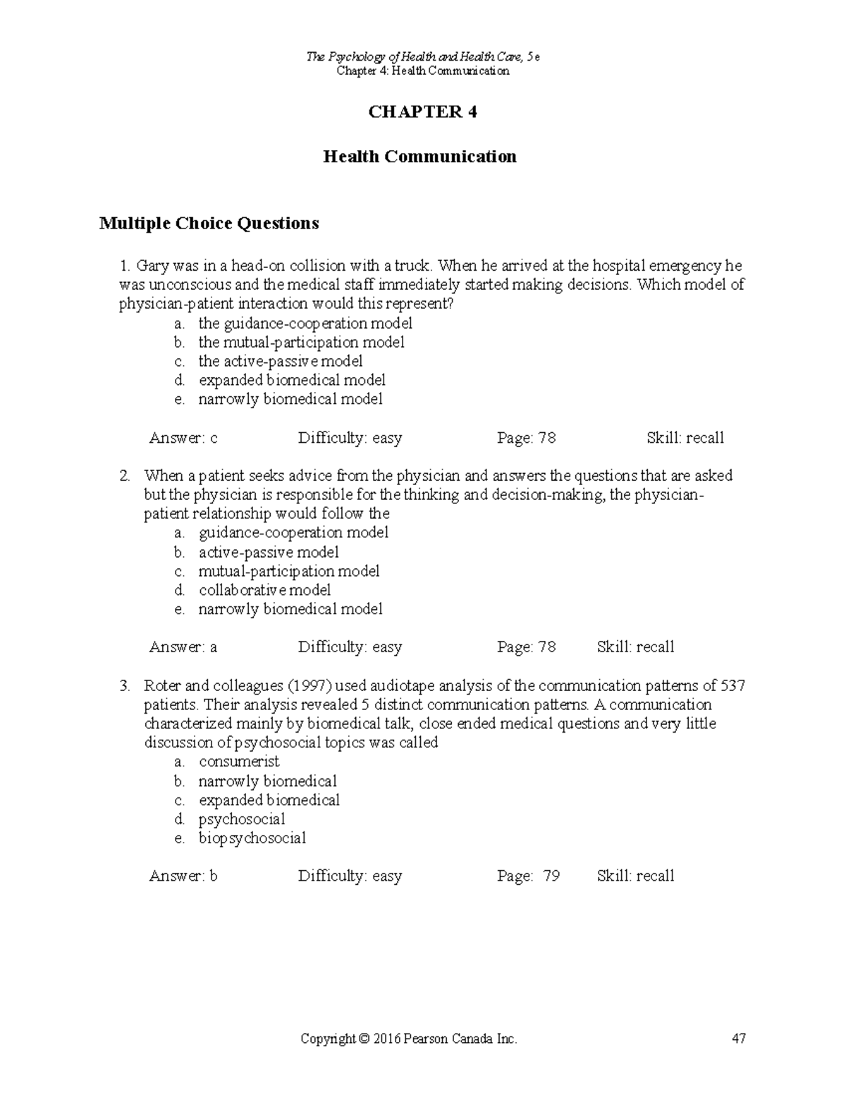 FINAL 07 11 July 2016, questions and answers - Chapter 4: Health ...