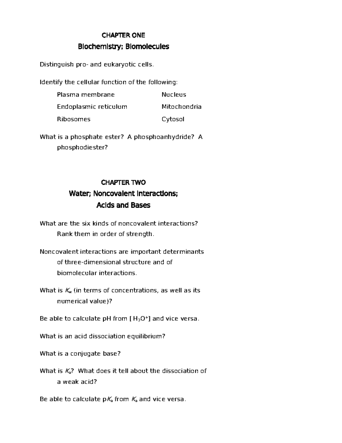 Sg 1 Basic Biochemistry Third Lecture Notes Chapter One Biochemistry Biomolecules 