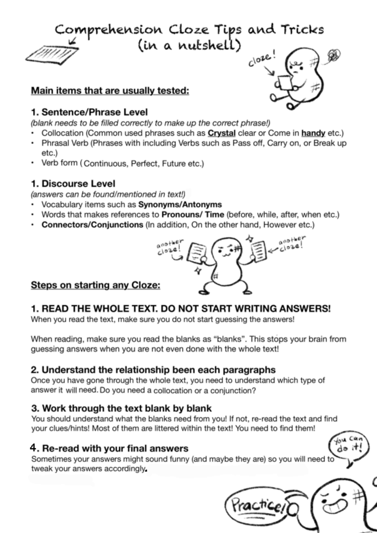 Cloze in a nutshell - Comprehension Cloze Tips and Tricks (in a ...