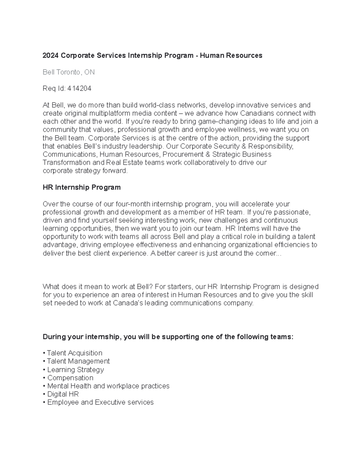 2024 Corporate Services Internship Program - If you’re ready to bring ...