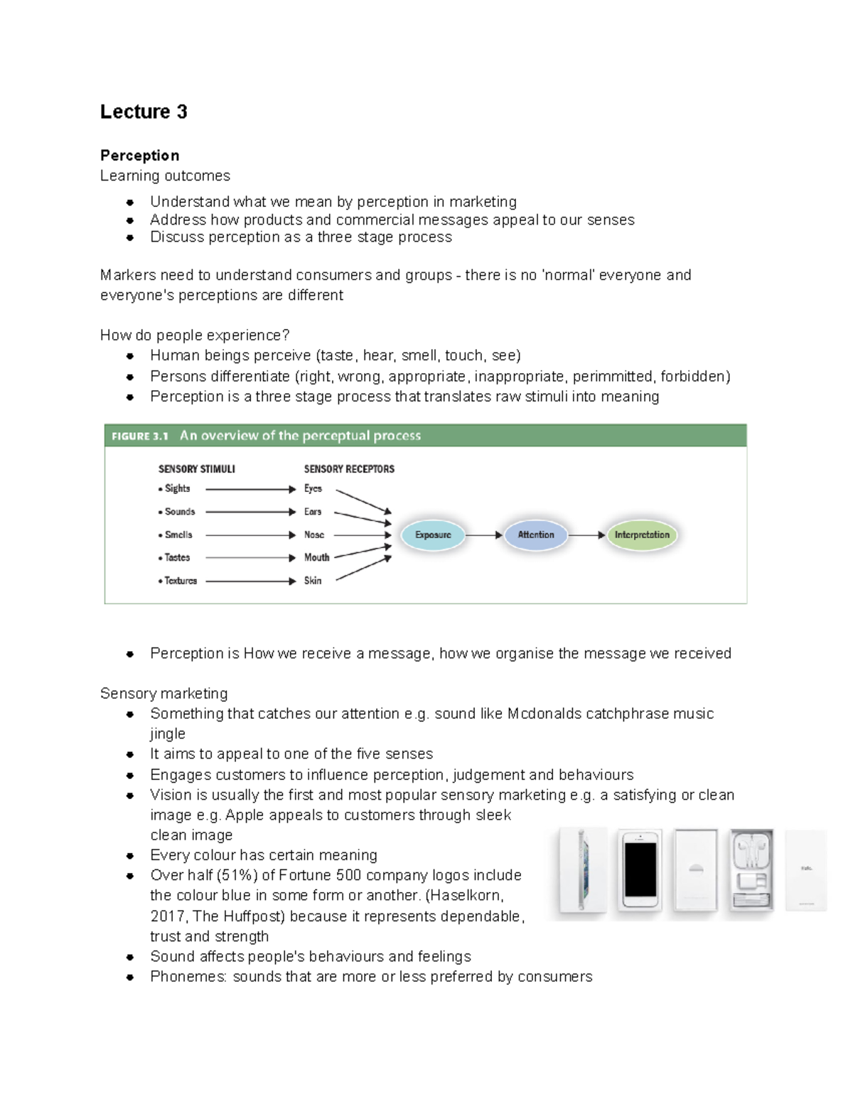 Lecture 3 - Lecture 3 Perception Learning outcomes Understand what we mean by perception in ...